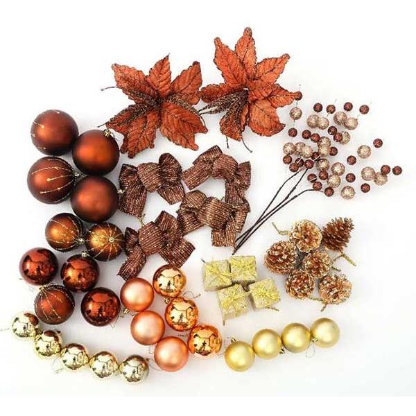 1.１２０〜２１０ｃｍ用2.お客様自身で、お好きに装飾アレンジ可能です。3.オーナメントセットが、プラケースに入っています。4.プラケース化粧箱サイズ：約４０ｘ３０ｘ１２ｃｍ5.ツリー＆ライトは付いていません。6.メーカー希望小売価格は参考...