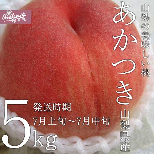 産地直送山梨の美味しい桃品名：あかつき個数：5kg（13-18個）発送時期：7月上旬-7月中旬　常温発送白鳳と白桃を交配しうまれた品種です。果肉はとろけながらもしっかりとした歯ごたえがあり酸味も少ないです。すべて同一生産者直送なので味が均一...