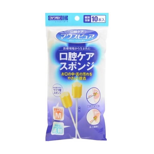 口の中、下の汚れをやさしく除去する口腔ケア用品です。汚れを取りやすいサクラ型スポンジ。手軽な紙軸を採用しています。