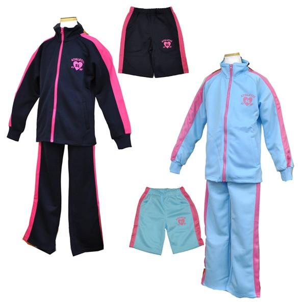 ※特徴・しっかりしたジャージ素材・ロング＆ハーフのパンツ２本セット・オシャレなワンポイントのプリントがポイント・スポーティーなサイドライン・腕まくりしても落ちにくい袖口リブ使い・ウエスト総ゴム・ポケットは上下両サイド付き−−−−−・カラー：...