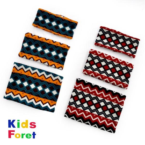 丸高衣料【Ｋｉｄｓ　Ｆｏｒｅｔ】ノルディック系 幾何学 デザイン裏ボア起毛で暖かスヌード(ネックウォーマー)イヤーウォーマー としてもお薦め-----------※特徴・裏ボア素材でネックウォーマーやイヤーウォーマーとして使用可・ニット素材...