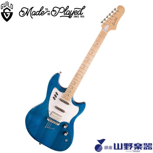 シェイプから想像する音とは少し違い、柔らかくも独特で万能型[サーフライナー カタリナブルー YPU6][ギルド][エレキギター]