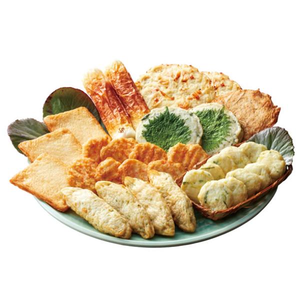 ＜商品内容＞・特選ちくわ　2本・青じその香味揚　2枚・ごぼうかき揚　1枚・上揚半　3枚入1袋・野菜ソフト　1袋・桜えびのじゃガレット　2枚・山芋かき揚　1袋・一口ねぎ生姜　1袋○簡易包装〇賞味期限：お届けから約1週間■アレルギー表示えび,小麦,卵