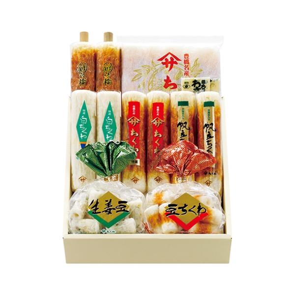 ヤマサちくわのちくわが勢ぞろい！＜商品内容＞・鯛竹輪 2本 ・特選ちくわ 2本 ・帆立ちくわ 2本・特製ちくわ5本入　1袋・白ちくわ 2本・豆ちくわ　1袋・生姜豆　1袋・わさび漬 2袋○化粧箱入■アレルギー表示/《おすすめご用途》お礼 お祝...