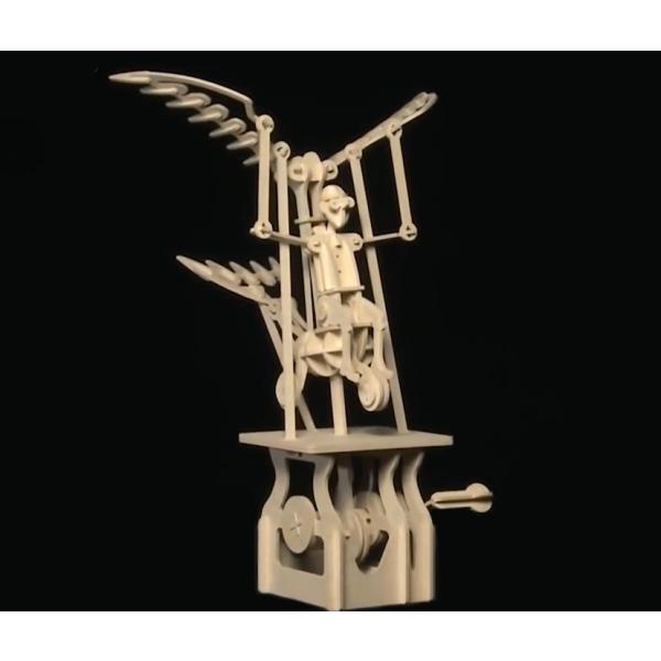 イギリスのカラクリ人形デザイナー、キース・ニューステッドさんデザイン！付属の組み立て説明書を見ながら、木製パーツを組み立てよう！組み立てに必要な道具は一切必要なし！手のみで組み立て可能です！仕上がりに、お好みで着色をすれば、あなただけのオリ...
