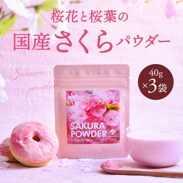 名称：桜加工品原材料名：デキストリン（国内製造）、桜ペースト（桜花塩漬、桜葉塩漬）、寒天、砂糖、桜エキス/安定剤（加工澱粉）、赤ビート色素内容量：40g×3袋賞味期限：枠外に記載保存方法：直射日光・高温多湿を避け常温保存。開封後はなるべく早...
