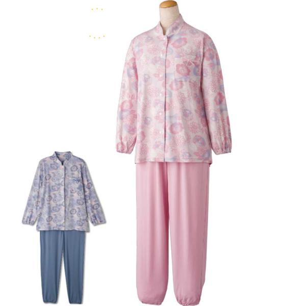 ホックボタン 大きいサイズ 大寸 大きめ のびのび 介護用 おしゃれ かわいい 入院用 母の日 敬老の日 誕生日 クリスマス プレゼント 入所 入院 シニアのびのびストレッチホックパジャマ ホック 3Ｌ 4 腰曲がり 体型L 手口 足口ゴム...