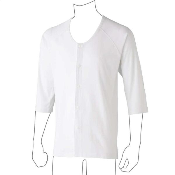 スナップボタン 動きやすいラグラン袖 介護用 おしゃれ かっこいい 入院用 父の日 敬老の日 誕生日 クリスマス プレゼント 入所 入院 シニア 着るサプIFMC. 7分袖ホック シャツ 介護 下着 肌着 インナー 2枚組 Ｓ M L LL...