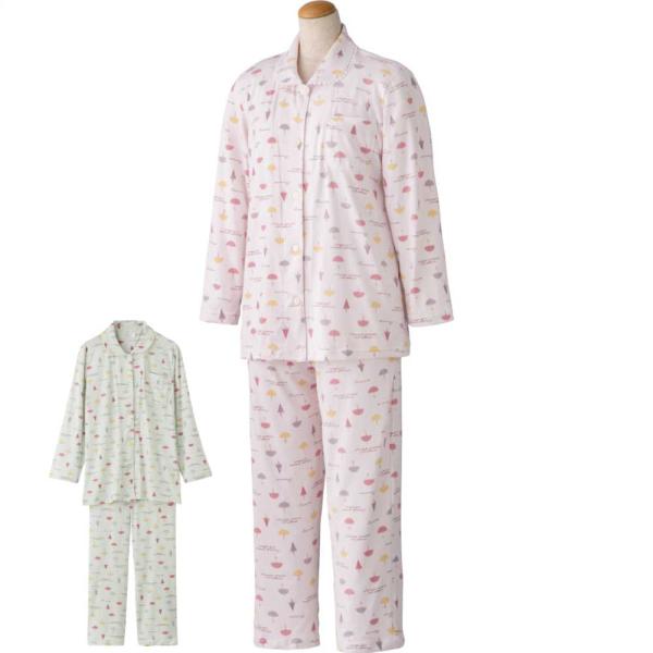 のびのびストレッチパジャマ ピンク・ミント Ｍ・Ｌ のびのび素材を使用したパジャマで快適な着用感<br>介護用 パジャマ のびのび ストレッチ パジャマ M Ｌ 春夏秋冬 あたたかい レディース 婦人 用<br> の...