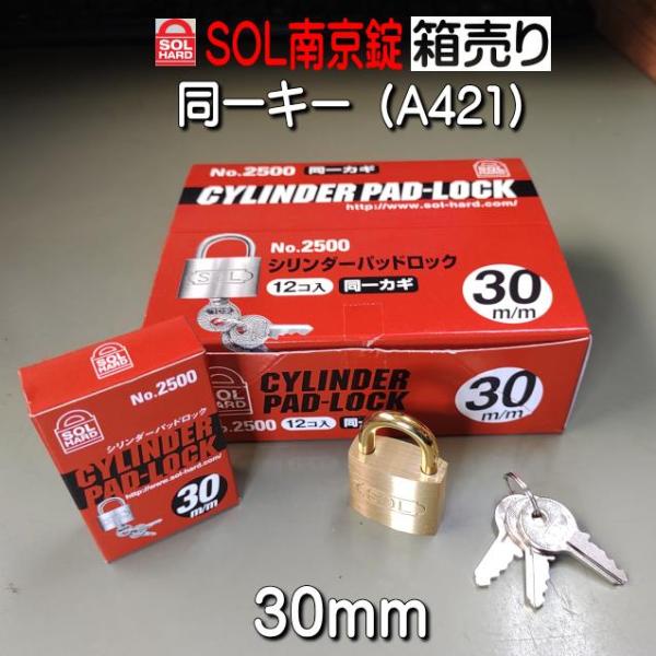 ■SOL2500南京錠は、耐久性に優れ、様々な用途でご使用して頂けます。■キーナンバーは「A421」となります。その他の番号をご希望の場合は別途お問合せください。■キーは、1個につき3本付属しております。■“同一キー仕様”とは同製品同士で、...