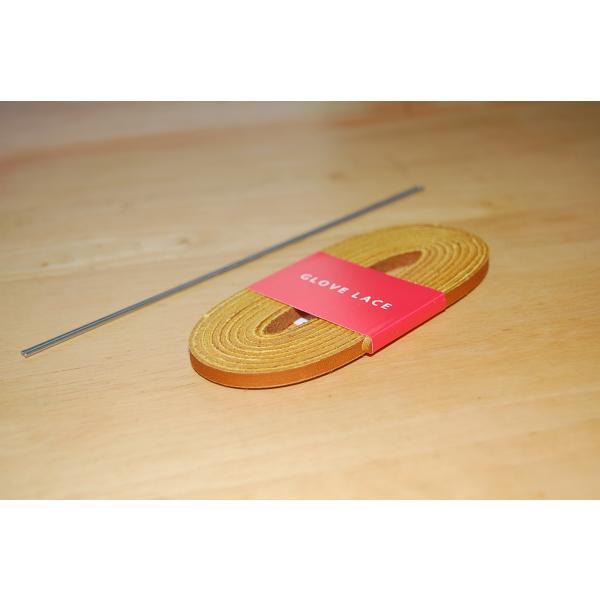 エスエスケイグラブ修理ひも軟式野球、ゴムソフトボール用タン天然皮革（牛革）長さ180ｃｍニードル付きです