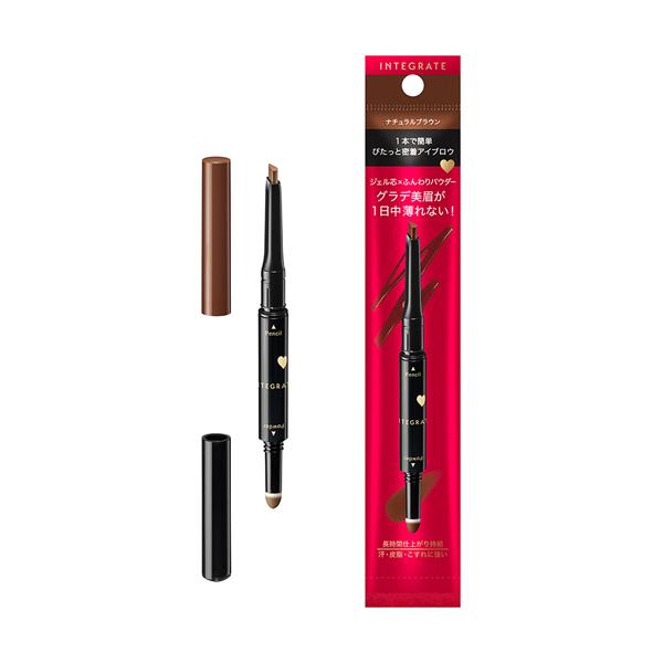 グラデ美眉が続く　ダブルエンドアイブロウ簡単２ステップ。密着するから薄れにくいジェル生まれのペンシルと、ふんわりパウダーでグラデ美眉が１日中*続くダブルエンドアイブロウ。汗・皮脂・こすれに強いプルーフ・スマッジプルーフ。*１３時間仕上がり持...