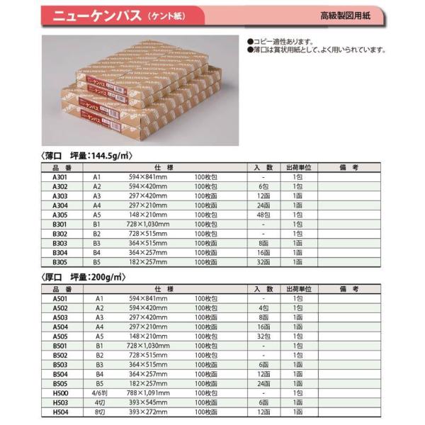 商品名ケント紙(ニューケンパス)厚口A2・100枚仕　様寸法:594mm×420mm枚数:100枚坪量:200g/m2説　明・コピー適性あります!・高級製図用紙です!・工作や図工などに最適!坪量とは・坪量とは、紙の厚さを表します(洋紙及び板...