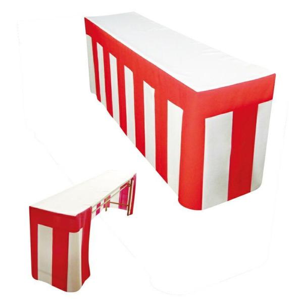 商品名紅白テーブルクロスサイズH70cm×W180cm×D45cm材　質ポリエステル説　明・簡単に式典・イベントの必需アイテム、紅白仕様のテーブルを作れるクロスです。・会議用テーブルにぴったりのサイズなので重宝します。・テーブルの後ろ側も有...