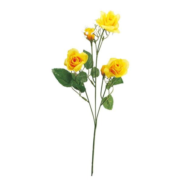 商品名スプレイイエローローズ・48本セットサイズL55cm、花径:6cm素　材ポリエステル説　明・輪数が多くボリュームあり!・プレゼント包装に添えても!・アレンジ自在!