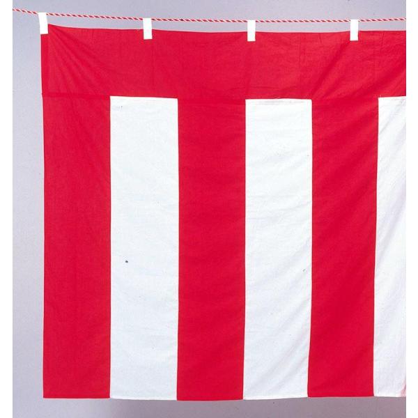 商品名紅白幕テトロントロピカル・チチ付(240cm高)8.9m長(5間)サイズH240cm×L890cm※5間材　質ポリエステル※のぼりなどによく使われる軽くてしなやかな生地です。説　明・チチ付きですので、簡単にそのまま使用できます。・ポリ...