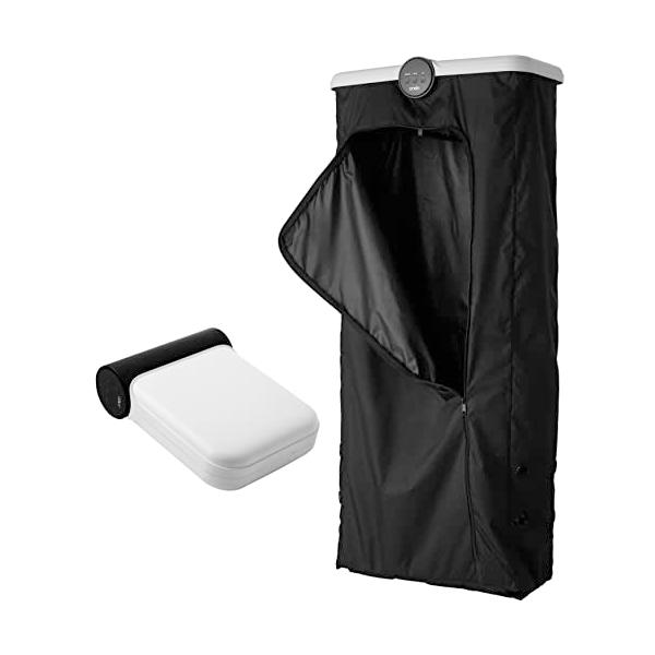 【手軽に使える衣類乾燥機】サッと取り出してすぐに使える折りたたみ式衣類乾燥機。一度に最大9個のハンガーが使用可能です。1枚?使用できるため、使いたい時すぐにご使用いただけます。【ダブルファン搭載】ダブルファンで熱風をカバー内に循環させ、隅々...