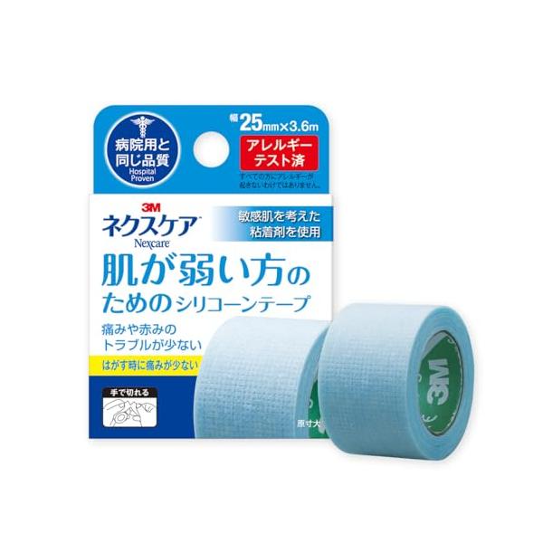 【製品情報】サイズ(幅×長さ) : 25mm×36m / 入り数: 1巻【肌へのやさしさを第一に考えたシリコーンテープ】まるで水のようなやわらかさで、貼るときもはがすときもストレスフリー！皮膚と体毛から優しくペリッとはがせて、「イタッ」とな...