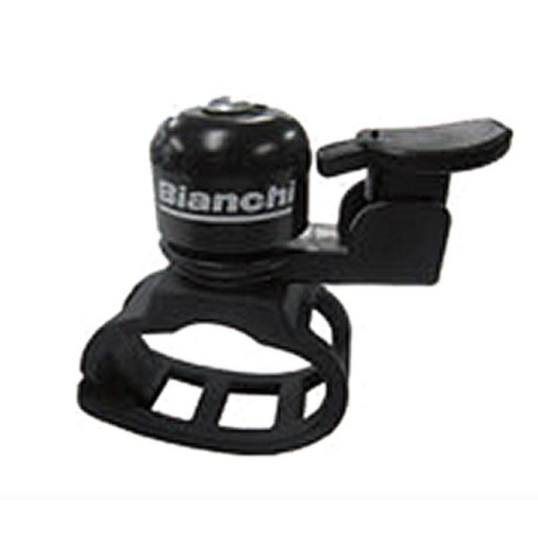 BIANCHIロゴの入ったコンパクトなベル。シリコンバンドタイプカラー：ブラック