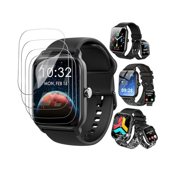 【対応機種】対応 スマートウォッチ 1.83/1.85インチ フィルム,その中には大きなスマートウォッチ保護フィルム2枚と小さなスマートウォッチ保護フィルム3枚があり。【JUNZENG】ご購入の際は、機種にご注意ください。【自動修復】：新し...