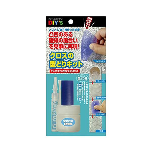 内容量(壁紙の素):4g、内容量(型どり材):6g施工量(壁紙の素):最大2mm厚で8×8cm程度、施工量(型どり材):最大3mm厚で4×4cm程度壁紙の素:アクリル樹脂・合成糊・パルプ繊維・防腐防カビ剤・水型取り材:熱変色材・オレフィン樹...