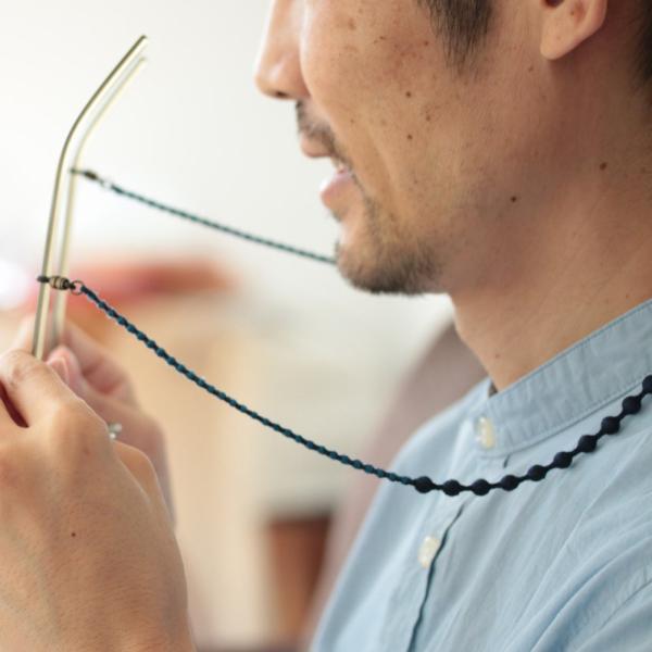 ギフト対応：可ネコポス：可（8点まで）●雑貨デザイン　グラスコード商品番号　GC001カラー　ブルーサイズ　長さ 約70cm重さ　約 6g素材　キュプラ原産国　日本　made in japanブランド　トリプル・オゥ/TRIPLE O/00...