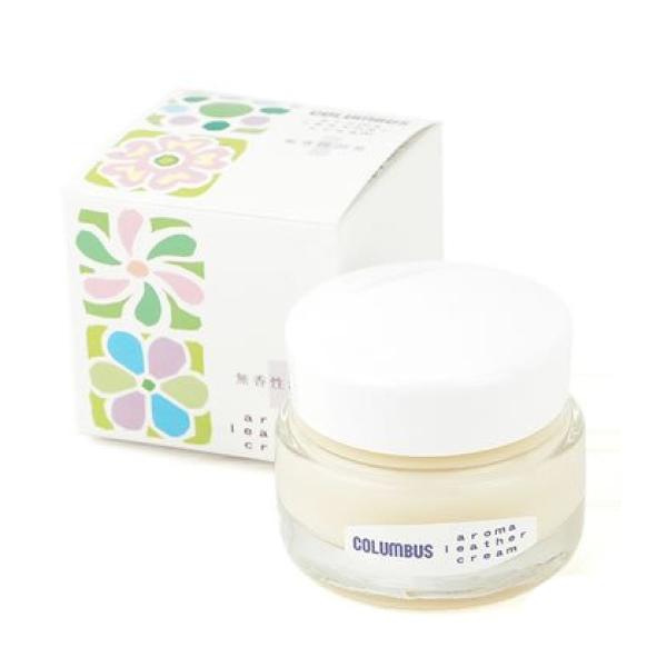 コロンブスアロマレザークリーム 30g天然エッセンシャルオイル配合のレザークリームです。デリケートな革のための弱酸性・無溶剤タイプのクリームです。植物性カルナバワックスを配合し、革本来の潤いを与えます。成分：カルナバワックス、コンスターチ、...