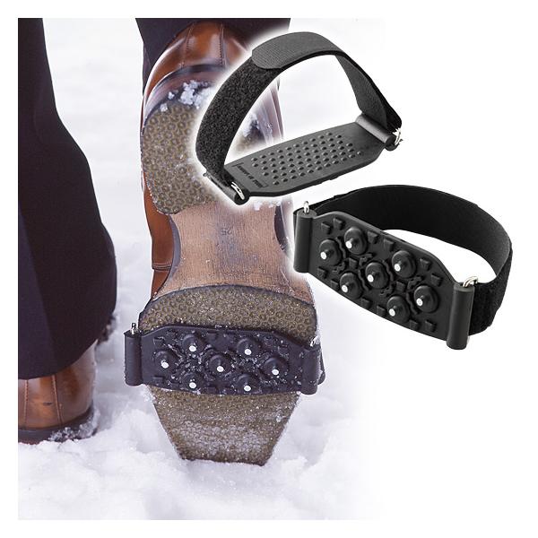 【サイズ】接地部：（約）縦4.8×幅13×厚さ1cm ●適応靴サイズ：23.5〜28cmまで ●重さ：50g（片足）<br>【材　質】合成ゴム、鉄、ナイロン、他<br>【備　考】装着不可：幅8.5cm以下<br...