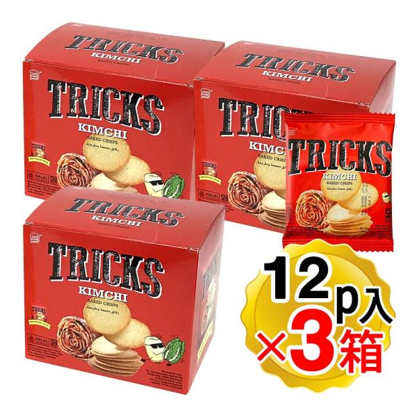【商品詳細】●小麦粉とじゃがいもを使ったノンフライチップス、「キムチ味」です。●ピリッとした辛さがやみつきになります。●薄く焼き上げたクリスピーな食感、サクサクと軽やかで心地よい歯ごたえです。●個包装になっています。●3箱セットです。※商品...