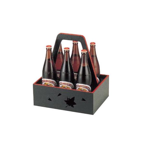 木製 6本用ビール運び 黒天朱 1-830-11ボトルキャリア 瓶ビール 宴会用品 業務用厨房機器厨房用品専門店 店舗用識別コード：11-0299-0301