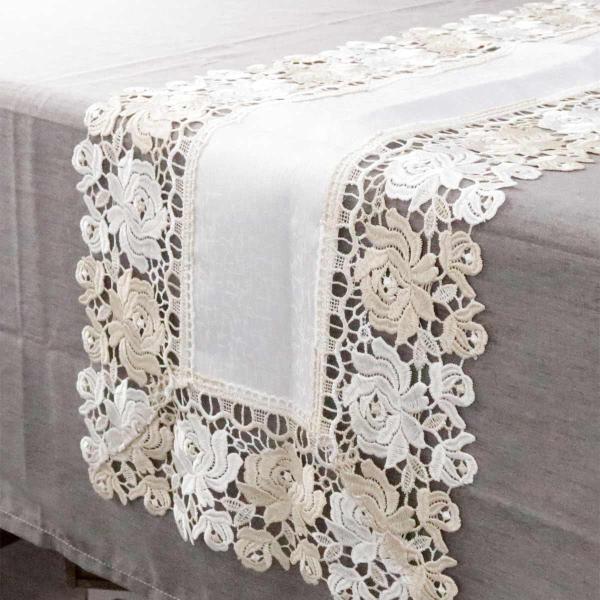 デザイン：フレンチレース商品名：トップクロスLサイズ：幅35×長さ120cm材質(生地)ポリエステル100％(刺繍上糸)レーヨン100％(刺繍下糸)ポリエステル100％生産国：中国お届け方法：追跡可能メール便注意事項写真撮影時の光の加減によ...