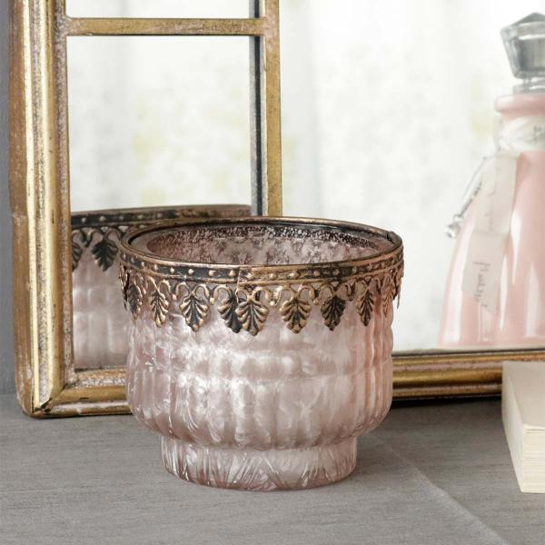 ブランド：Mathilde M/マチルドエム商品名：キャンドルホルダーサイズ：直径9.7×高さ8.2cm材質：ガラス、金属原産国：中国お届け方法：宅配便注意事項ハンドメイドによるアンティーク加工が施されておりますので、気泡、小傷のようなもの...