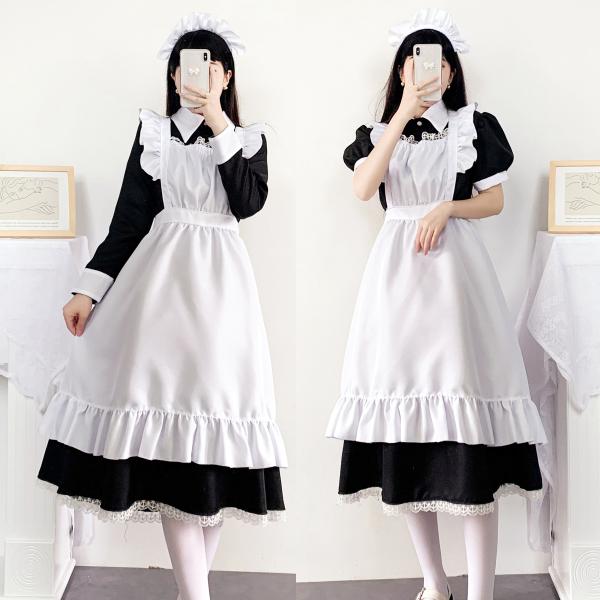 ●商品説明【セット内容】ワンピース+エプロン+頭飾り (※他は商品に含まれません）【素材】ポリエステル【注意事項】※サイズは1-3cm誤差があります、予めご了承してください。※PC環境 光の具合により色 質感のイメージが画像と若干異なる場合...