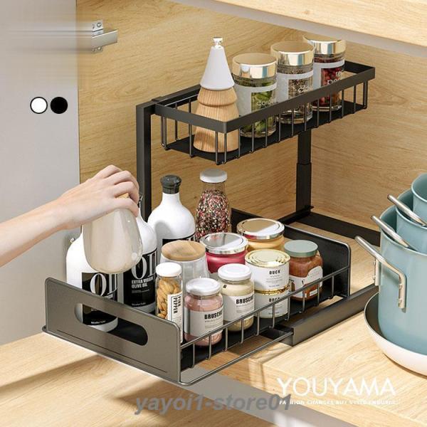 商品名キッチン 収納 調味料ラック 調味料入れ  キッチンスタンド タワー キッチンラック 調理台 収納棚  キッチンカウンターラック 実寸:36.5cm*27cm素材:ガラスカラー：ブラック/ホワイトキッチン 収納 調味料ラック 調味料 ...