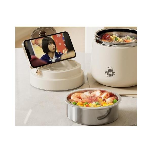 弁当箱 保温弁当箱 スプーン付 収納袋付き 多層構造 ランチどんぶりランチジャー 1200ml 1500ml 大容量 お弁当箱 保温 保冷sus304 *カラー：ベージュ　グリーン*容量：1.2Ｌ、1.5Ｌ