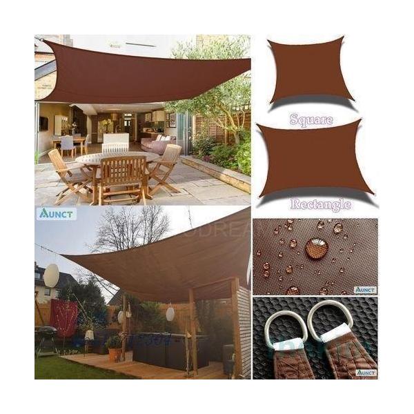 大きさ 2X2M 2X2.5M 2X3M 2.5X2.5M 2.5X3M 3X3M 2X4M） 2X5M） 3X4M） 3.6X3.6M）タープテント タープ 庭 おしゃれ 大きい 日よけ おすすめ 目隠し ブラウン