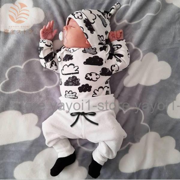 ベビーセットアップ ロゴ プリント 帽子付き 長袖 上下セット トップス ボトムス 2点セット ベビー服 子供服 赤ちゃん ベビー 子ども 子供 お出かけ 登園 普段…カラー ホワイトサイズ 70 80 90 100