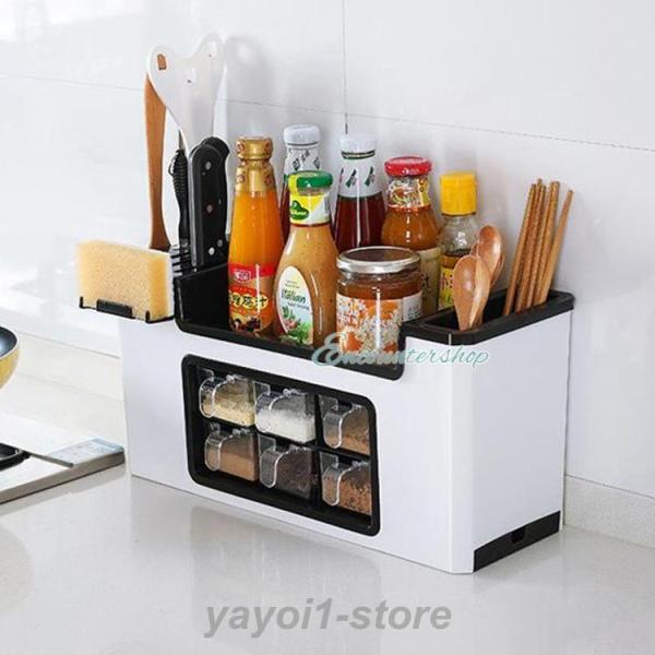 ■ 品名：キッチンラック■ 素材：PVC■ 用途：調理グッズ収納■ タイプ：全3タイプ■ サイズ：40*16.5*21cmワード：キッチン 収納 調味料ラック 調味料 収納 FCZY(タワー) スパイスラック キッチンスタンド タワー調味料...