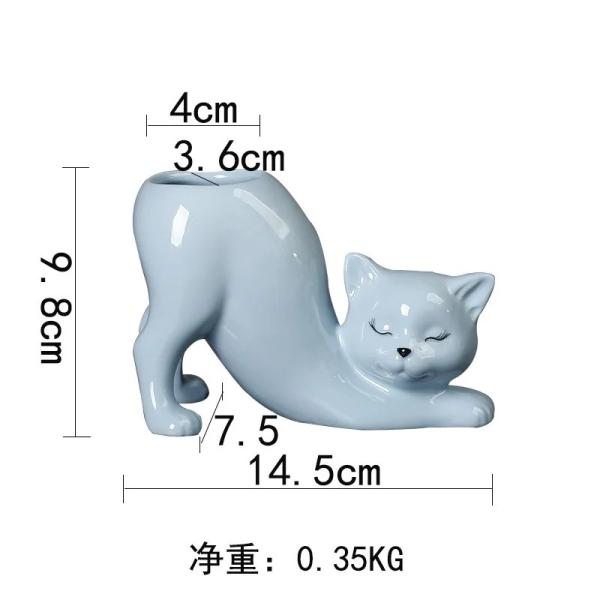 種類: C素材: 陶磁器（磁器） / 仕上げ: 釉薬 / スタイル: カートゥーン風 / 用途: 多肉植物・観葉植物の鉢植え、花器 / 設置場所: 卓上 / セット内容: 単品 / 関連語: セラミック ネコ キャット