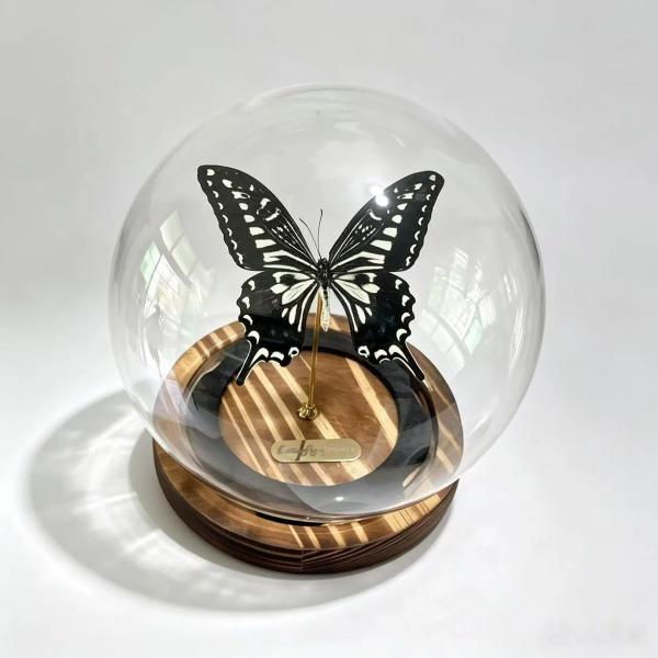種類: GJFD素材: ガラス, 木製 / サイズ: 高さ約12cm, 直径約15cm, 台座厚さ約1.6cm / 対象年齢: 14歳以上 / テーマ: アニマル / 付属品: ガラスカバー, 木製台座 / 製造国: 中国 / 注意: 天然...