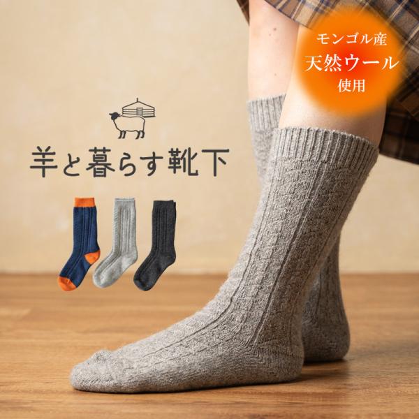 ソックス・靴下 レディース ウール 暖かい 保温性抜群 モンゴル生まれのあったか冷え取り靴下（冷え性 防寒 ハイソックス ソックス くつ下）【2点までネコポス送料250円】[M便 1/2]
