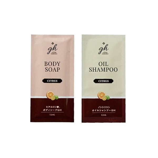 「商品情報」オイルシャンプー12mlとボディソープ12mlの2点OPP袋入り。 【各10個入り 合計20個】・オイルシャンプー・オイルシャンプーで頭皮のクレンジング。たっぷり潤いケアで髪のツヤ感をしっかりアップ。ホホバオイルを含んだ13種類...