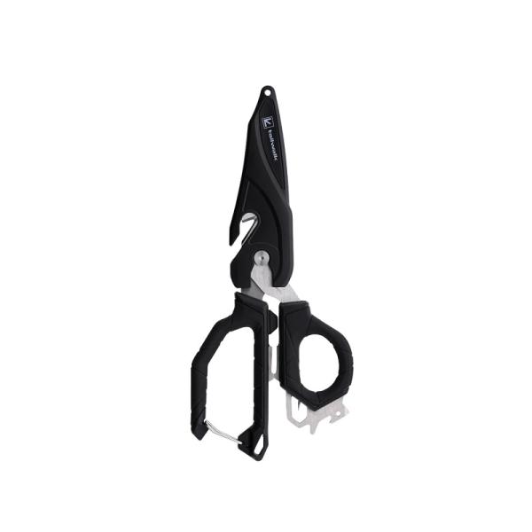 セーフティーキャップ付属の多機能フィッシングシザース切れ味の鋭いステンレス素材の多機能シザース。さびにくく安全面にも配慮したセーフティーキャップ搭載。うろこ取り、カラビナ、栓抜き機能を搭載した大型の多機能フィッシングシザース■ステンレス■シ...