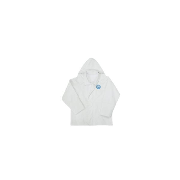 マジックテープとボタンでとめれる大型比翼付で、前ファスナーから侵入する風や水をしっかり防ぐ。袖口カバー付。内袖は手首回りにゴム入り袖口フードは便利な取り外し式。生地総厚約0.4mmHANSHINKIJ阪神素地 RA-96 レインウェア ジャ...