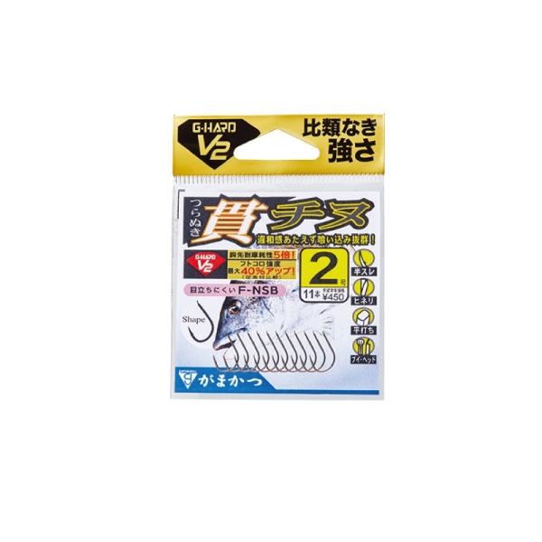 細軸軽量設計により、食いの良さ・貫通力ともに抜群！G-HARDV2採用により「強度がある細軸鈎」を実現。無光沢で目立ちにくいF-NSBと、エサに馴染みやすいファインピンクの2色の薄膜コーティングを採用。GAMAKATSUがまかつ　G-HAR...