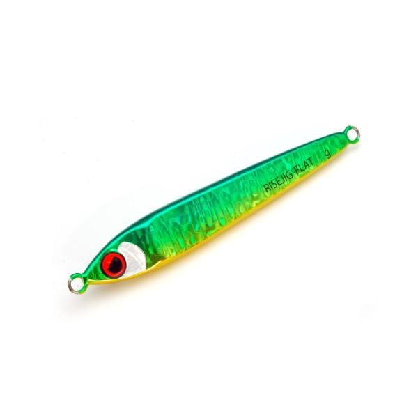 RISE JIG FLATについて■フラット面とアール面の左右(表裏)非対称デザイン■ただ巻きでウォブリング、STOP＆GOでクイックアクション■フリーフォールではヒラヒラと大きくスライドしスローに水平フォール■ウェイト毎に最適なバランスを...