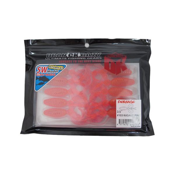 SWでロックフィッシュ（キジハタ）爆釣！他にも色々な魚種が釣れまくりで伝説となったカラーたちが再生産決定！DRANCKRAZY DERANGEドランクレイジー　ディレンジ●サイズ：3.5インチ●入数：10本入●カラー：#103 カサゴピンク