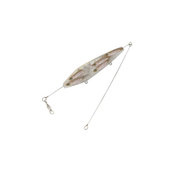 ■魚を寄せる圧倒的シブキ音とシブキ量。ベイトの群を演出する本体と飛沫。トップウォータープラグ化も可能トローリングで使われるティザー、バードをキャスティング様にカスタム。AMEZAIKU JPや弓角などの飛ばしとしてご使用いただけます。集魚効...