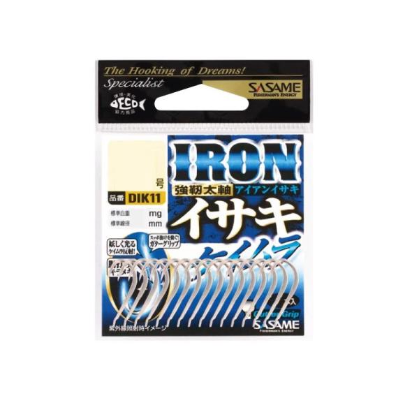 追加号数7号が登場！胴打のキラメキとケイムラ発光でベイトを寄せる。落とし込み釣りに最適です。SASAMEササメ　アイアンイサキ●品番：DIK11●号数：8●入数：18●標準自重(mg)：148mg●標準線経(mm)：0.98mm●カラー：ケイムラ