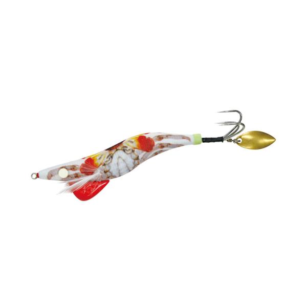 フラッシングブレード＆内蔵ラトルのハイアピールモデル。●スリムノーズ＆ボトムキャッチシンカーエッジを施したノーズは引きおもりを軽減し大きく跳ね上がるアクションを実現。丸型シンカーで着底時にロッドワークによる誘いが可能。タコにアピールするカラ...